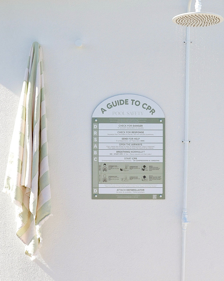 Pool CPR safety signs – Pandanus and Palm