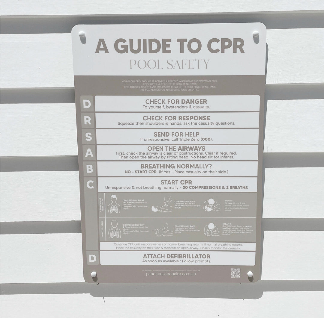 Aus Wide CPR Sign - Driftwood (rectangle) | Pandanus and Palm