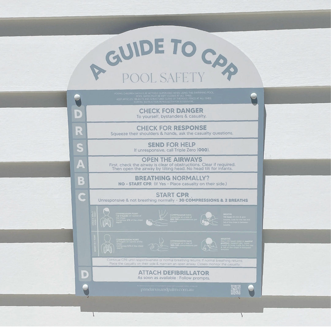 Aus Wide CPR Sign - Seafoam (arch) | Pandanus and Palm